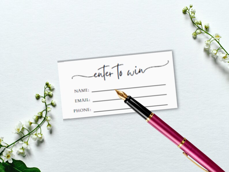 Simple Raffle Tickets Template: Printable Enter to Win Design (instant ...