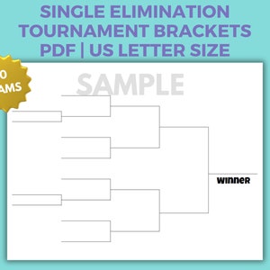 Printable Tournament Bracket: Sports & Games, 4-64 Teams (PDF) - Etsy