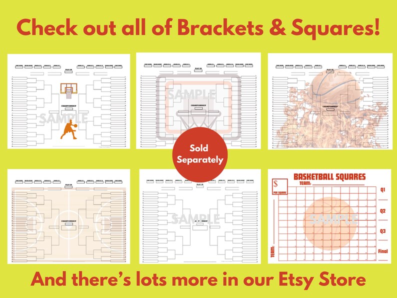 Printable NCAA Basketball Bracket March Madness Template Editable PDF ...