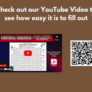 Editable Football Squares Template Printable Editable PDF Football ...