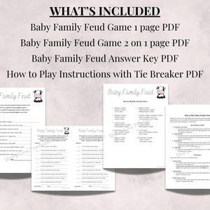 Baby Shower Family Feud Game Printable Baby Cow Theme Virtual Baby ...