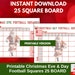 25 Football Squares Template Printable Christmas Eve and Day - Etsy