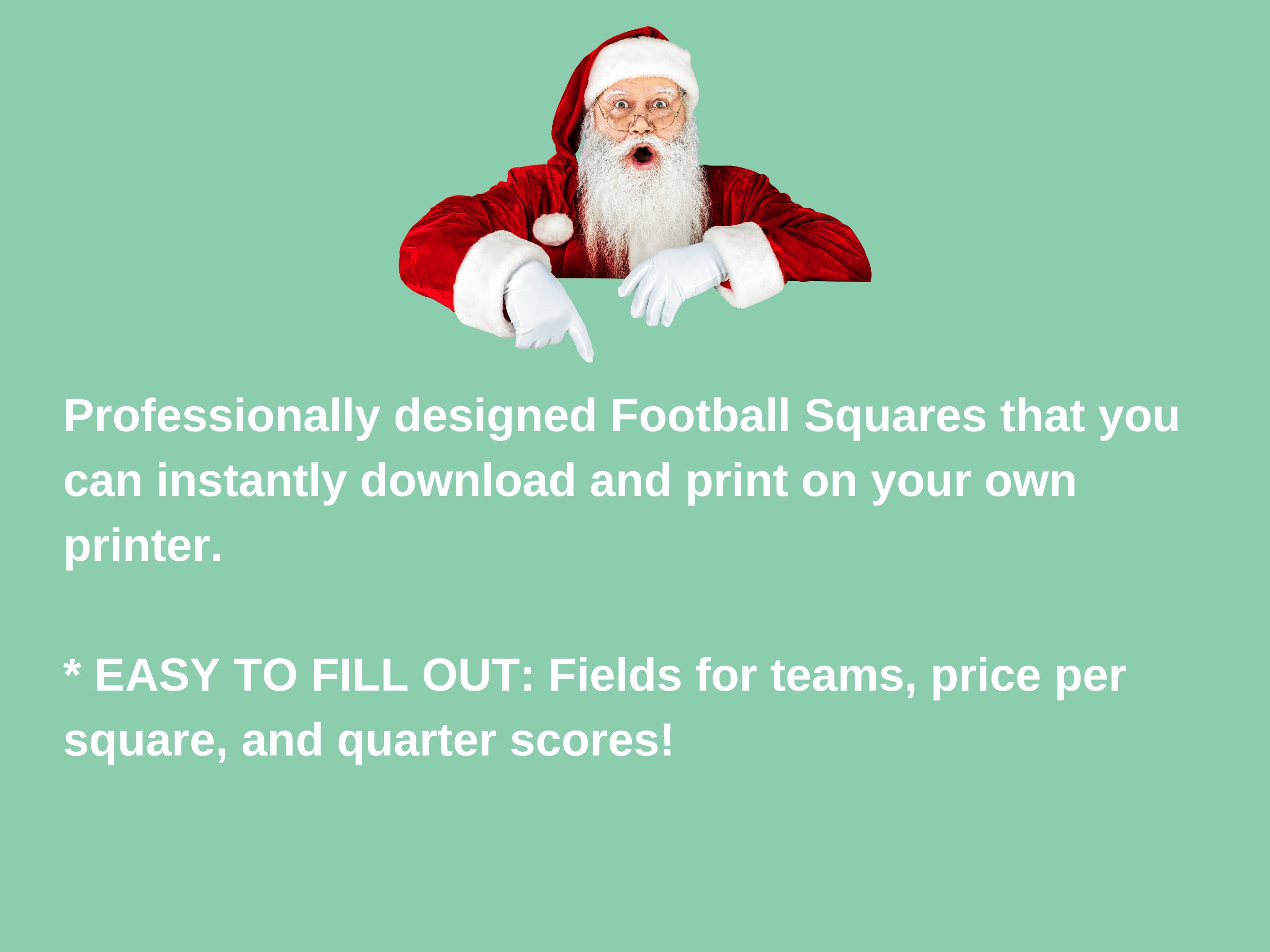 Printable Christmas Football Squares Template Football Fundraiser ...