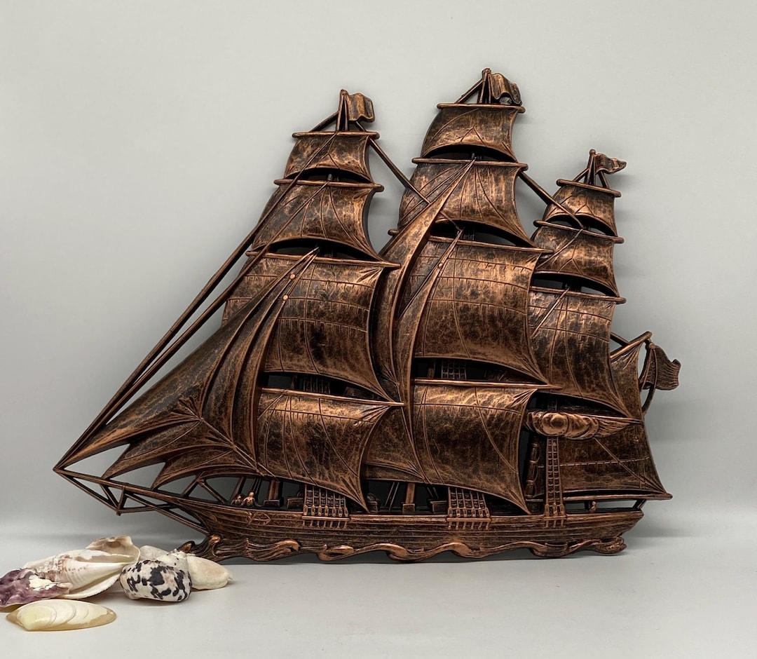 Vintage Syroco Wall Hanging - Schooner - Sailboat - Etsy