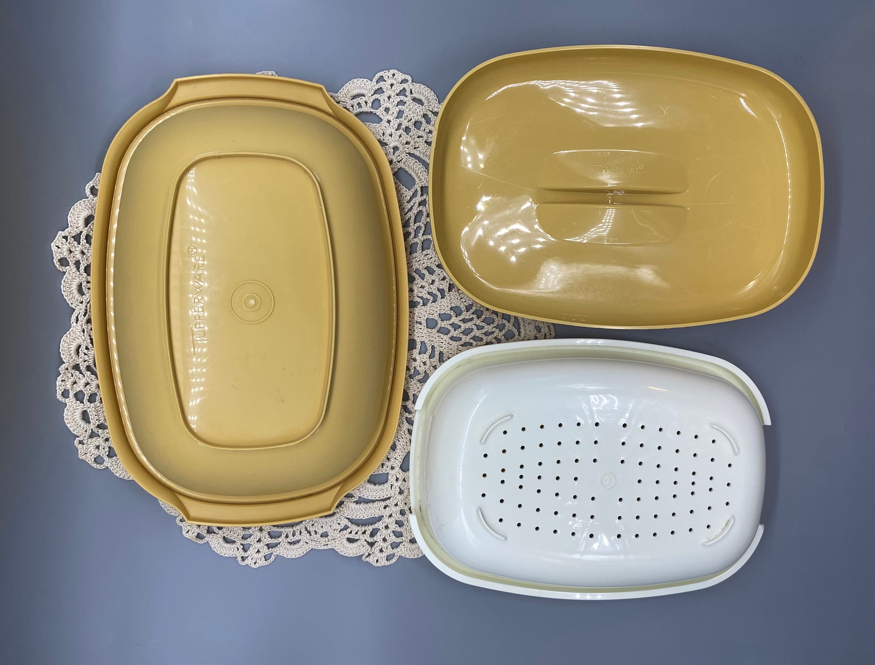 Vintage Tupperware Vegetable Steamer Harvest Gold - Etsy