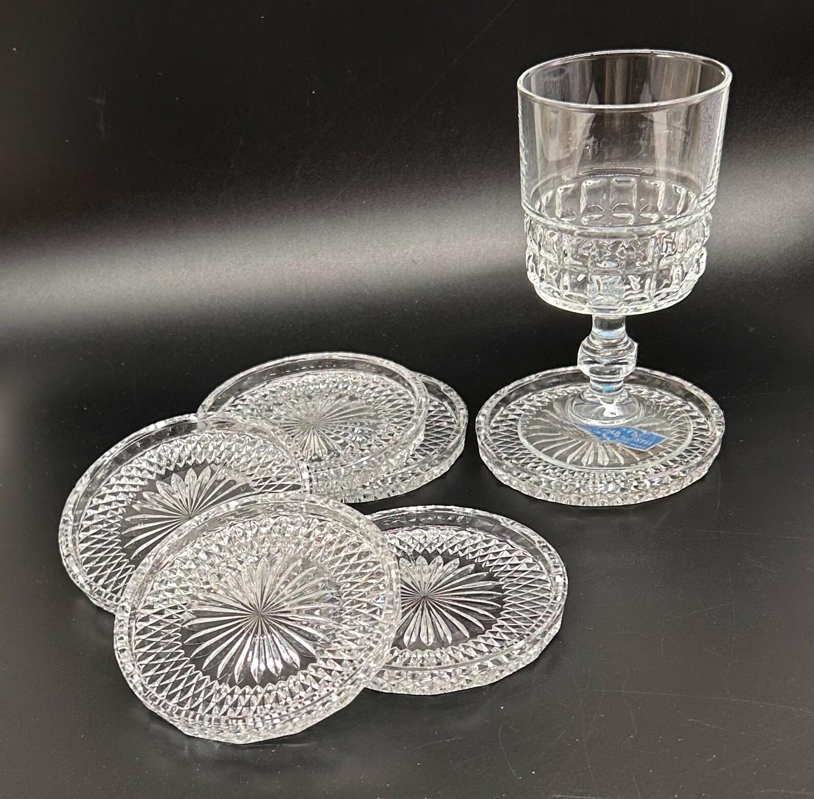 Vintage Diamond Cut Crystal Coasters - Set of 6 - West Germany - Etsy