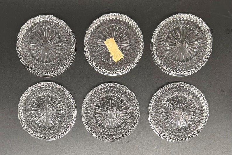 Vintage Diamond Cut Crystal Coasters - Set of 6 - West Germany - Etsy