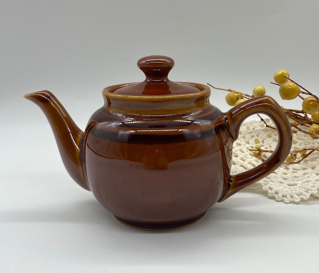 Sadler Brown Betty-tea for One Teapot Two Tone Brown With Two Stripes ...