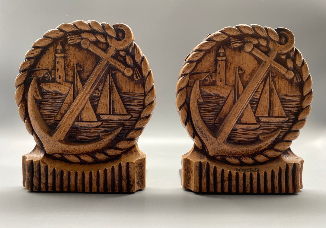 Vintage Syroco Nautical Bookends - 1950s - Marked Montreal - Etsy