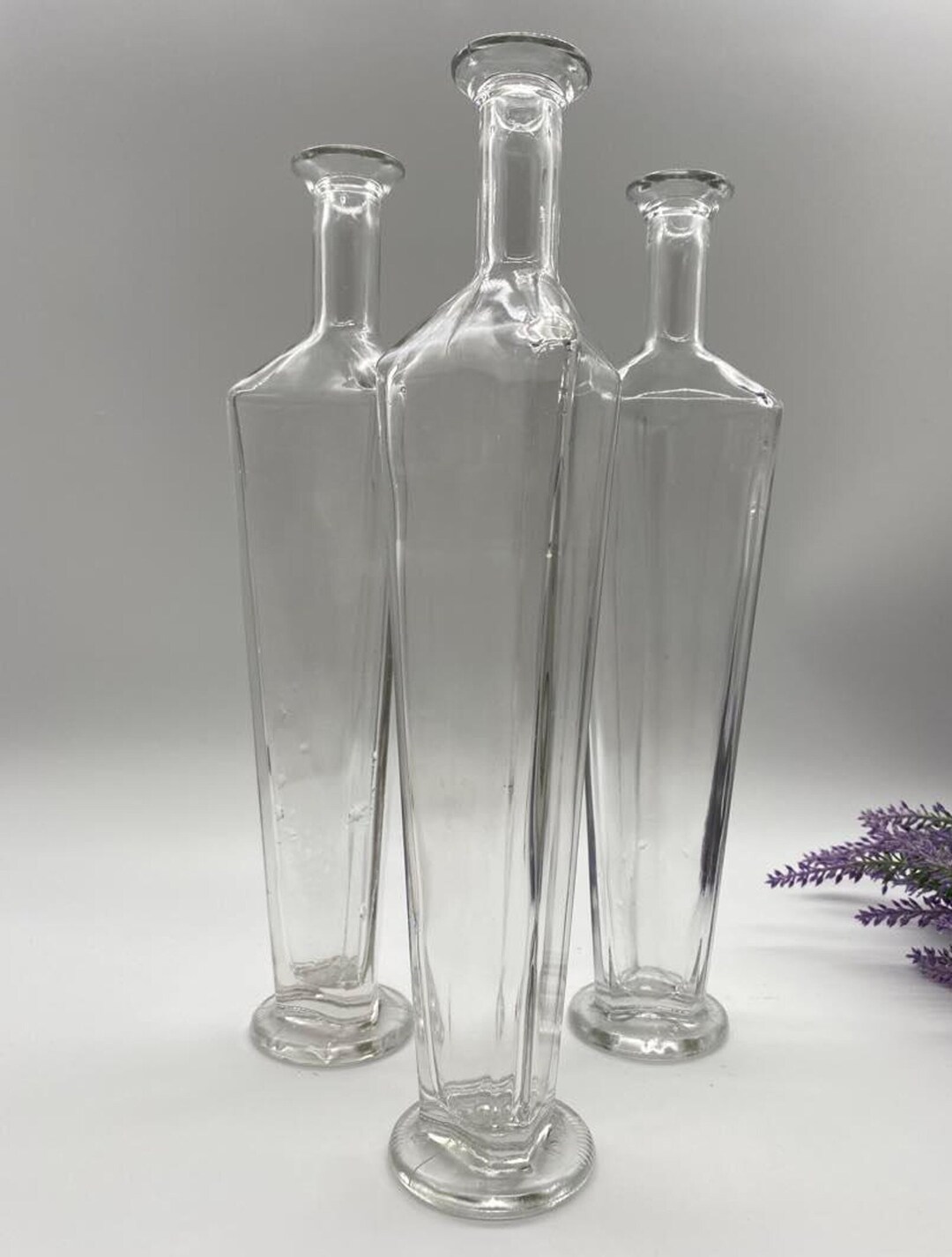 Tall Triangular Shaped Vases Set of 3 - Etsy