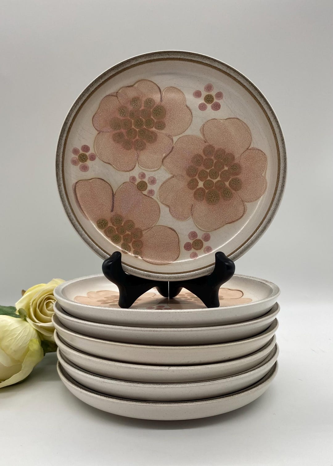 Denby-langley Stoneware Gypsy Pattern Bread and Butter Plates Set of 7 ...