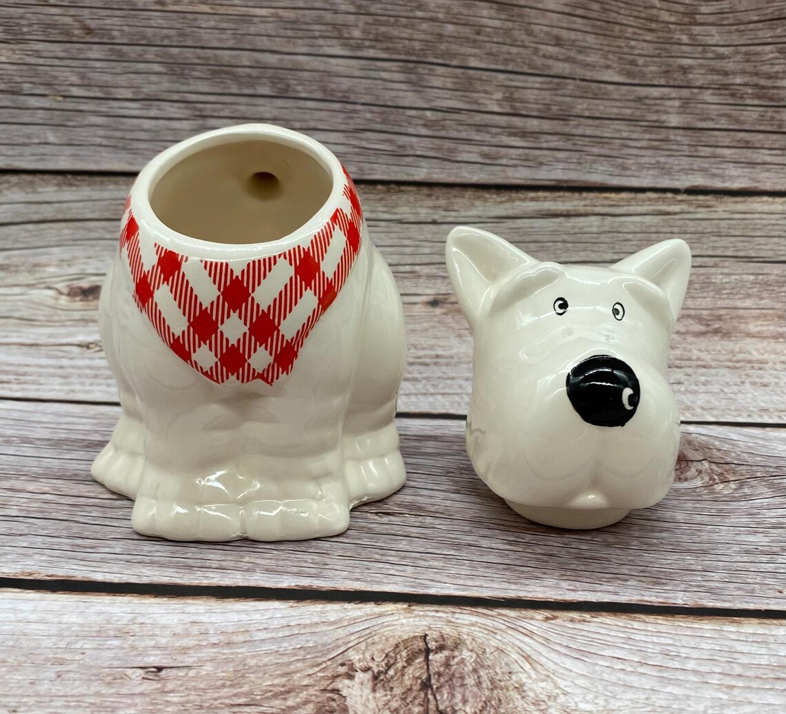 White Scotty Dog /scottish Terrier SMALL Cookie Jar MSRF Inc. - Etsy