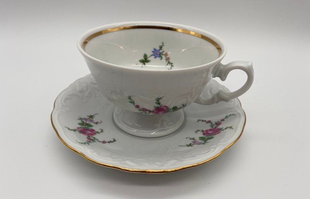 Royal Kent Poland - Bavarian Rose Pattern - RKT3 - Tea Cup & Saucer ...