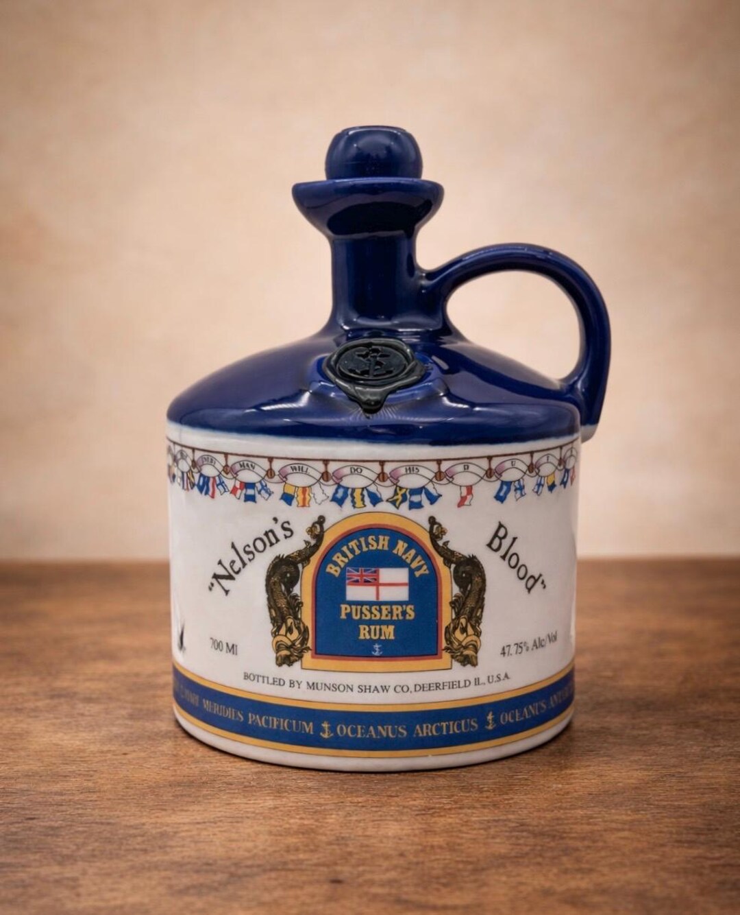 Vintage Pusser's Rum Stoneware Jug | Cobalt Blue Nautical Decor - Etsy