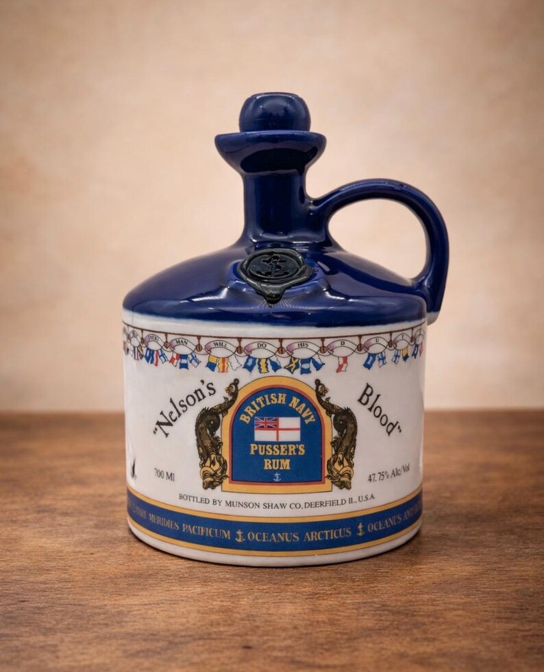 Vintage Pusser's Rum Stoneware Jug | Cobalt Blue Nautical Decor - Etsy