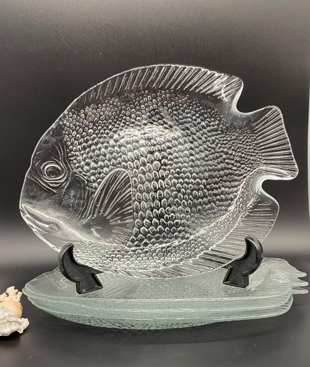 Vintage Glass Fish Plates by Arcoroc, France - Set of 4 - 1980s - Etsy