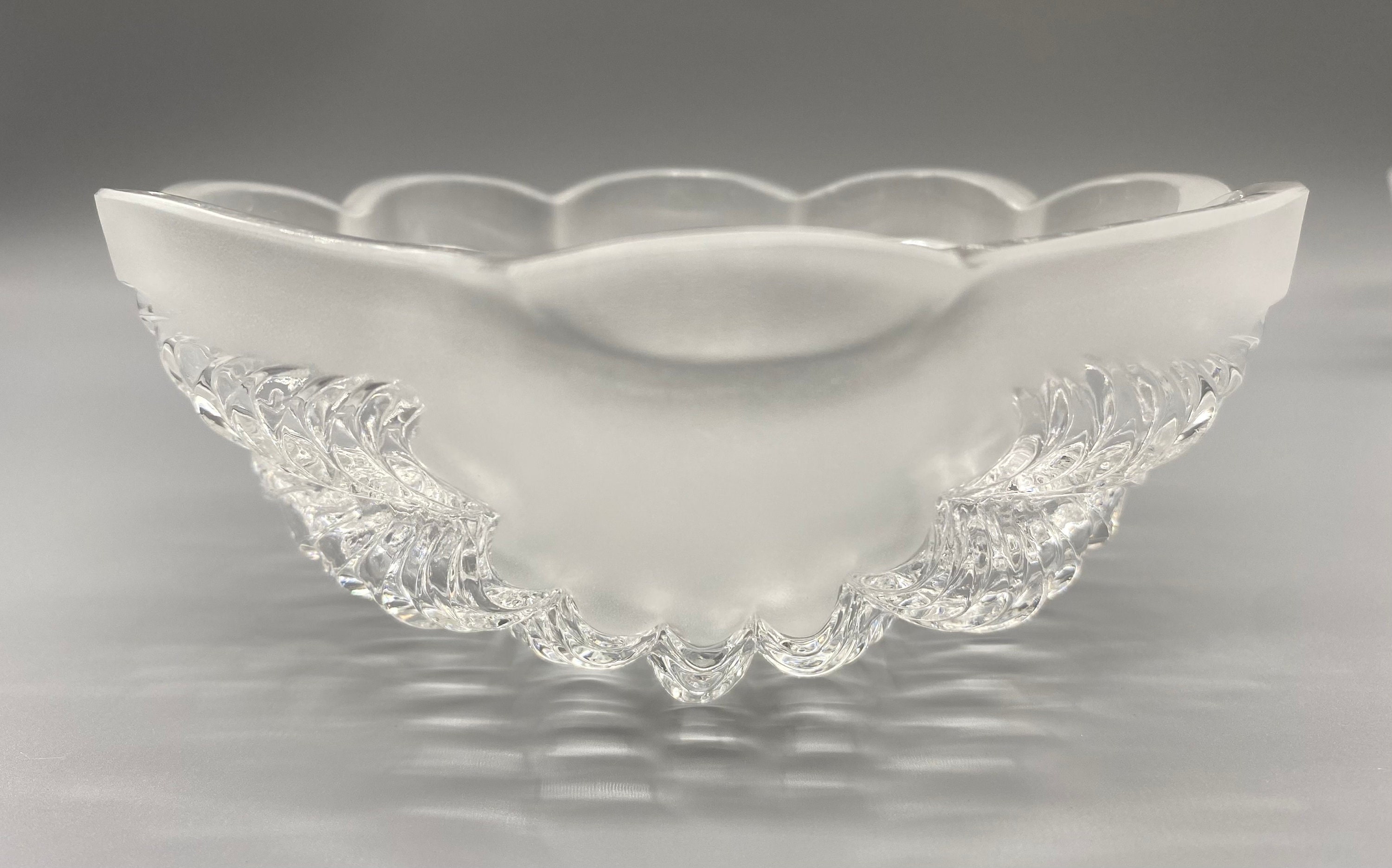 Thick Clear & Frosted Glass Scallop Shell Dessert Bowls Set - Etsy