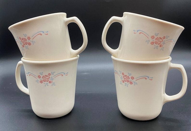 Corelle Mugs English Breakfast Pattern Set of 4 - Etsy