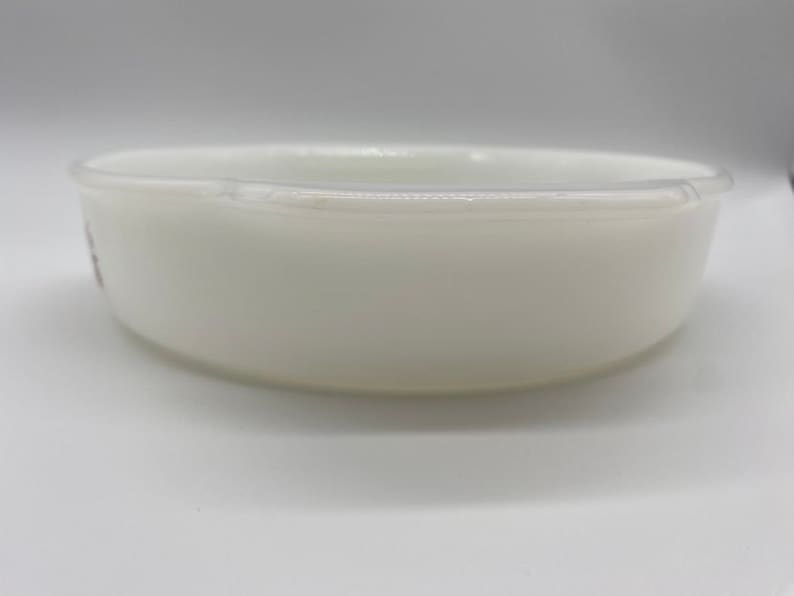 Vintage Dynaware Pyr-o-rey Milk Glass Casserole Dish Brown Daisy ...