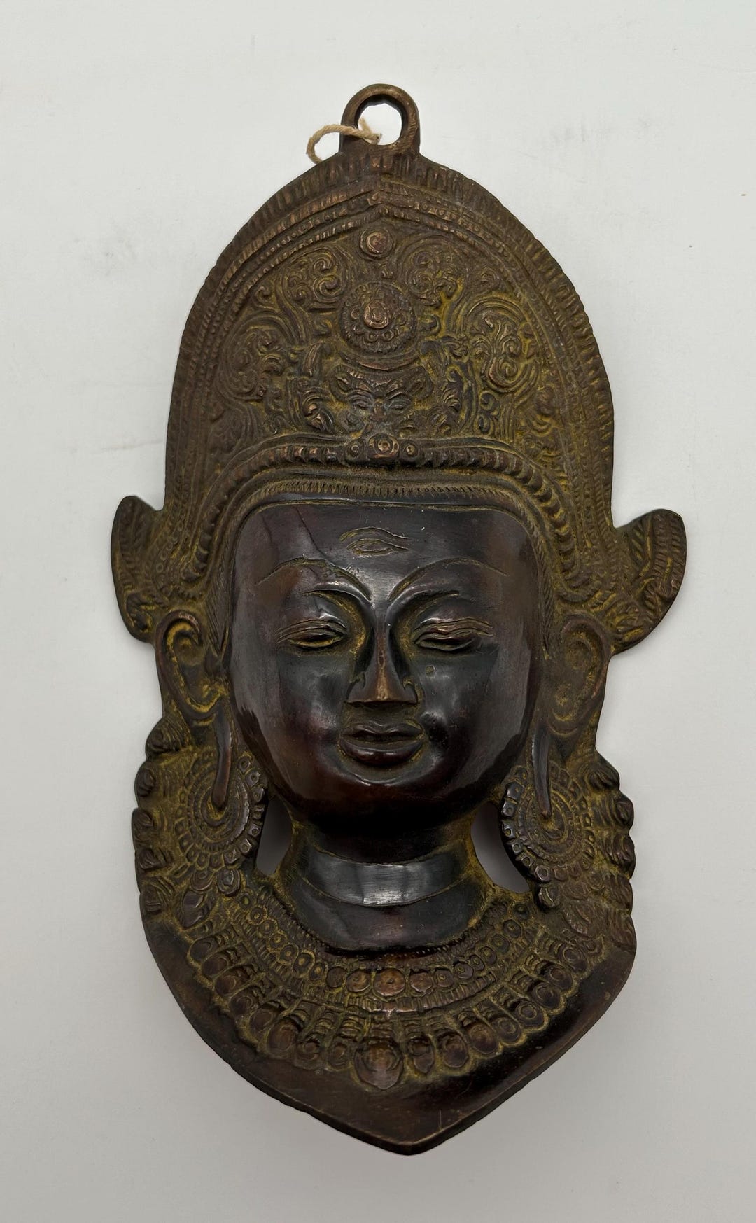 Handcrafted Brass Green Tara Mask: Nepalese Buddhist Wall Hanging - Etsy