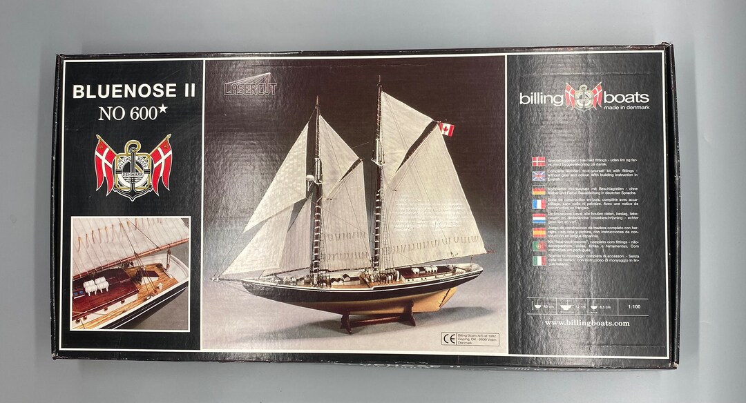 Vintage Billing Boats Bluenose II Series 600 Wood Model Kit Denmark ...