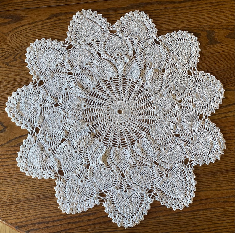 Large 20 Round Diameter Crochet Pineapple Doily - Etsy