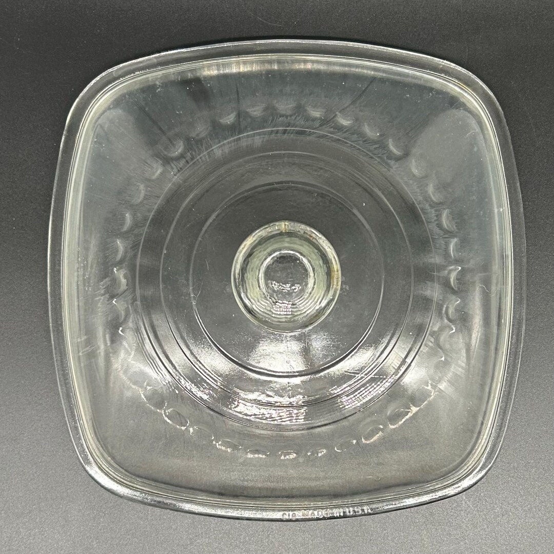 Vintage Wagner Ware Square Glass Domed Lid Model #C-18 , 9.5” Cast Iron ...