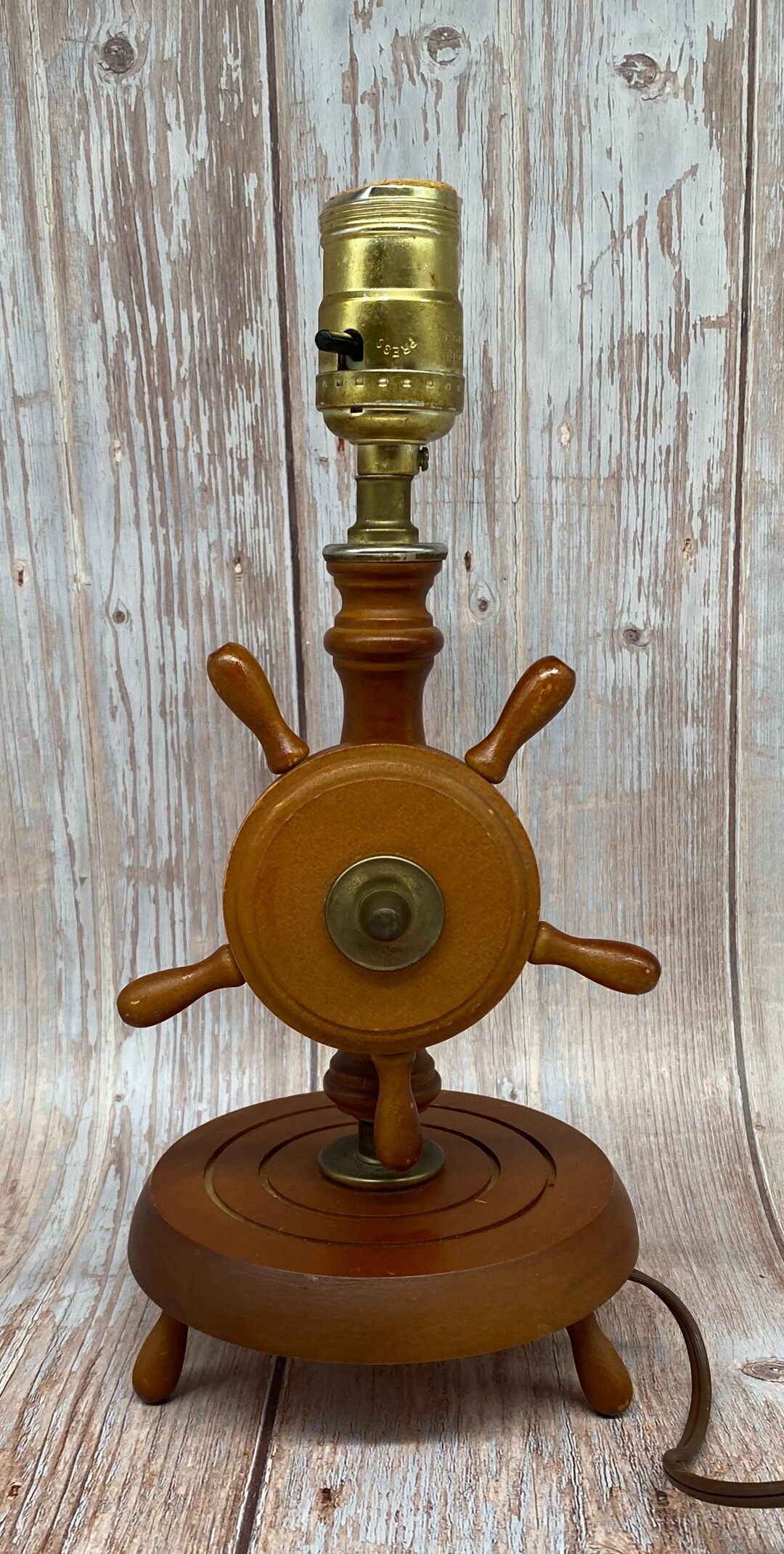 Vintage Wood Ships Wheel Table Lamp, Nautical - Mid Century - Etsy