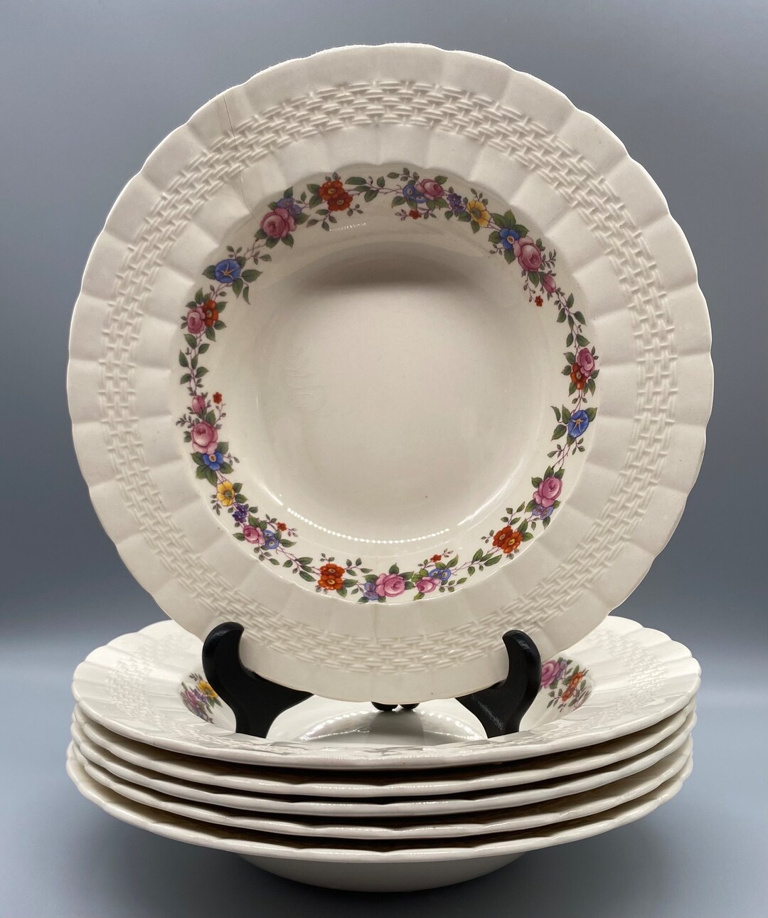 Simpsons Potters Cereal Bowls Solian Ware Reedwoode Made in England Set ...