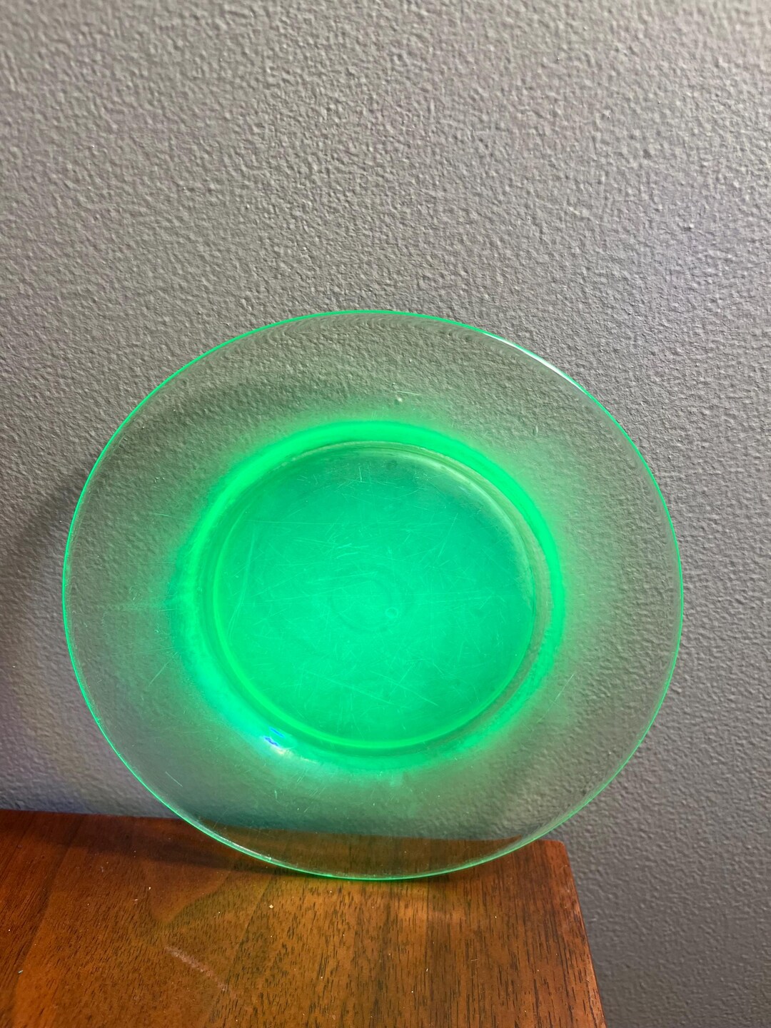 Uranium Glass Green Tea Cup Saucer - Etsy