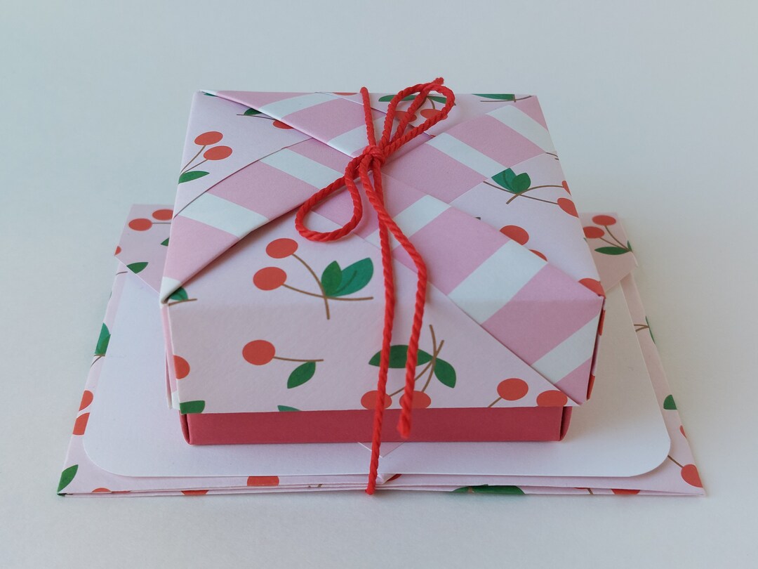 Origami Gift Box Cherries With Matching Note Card - Etsy