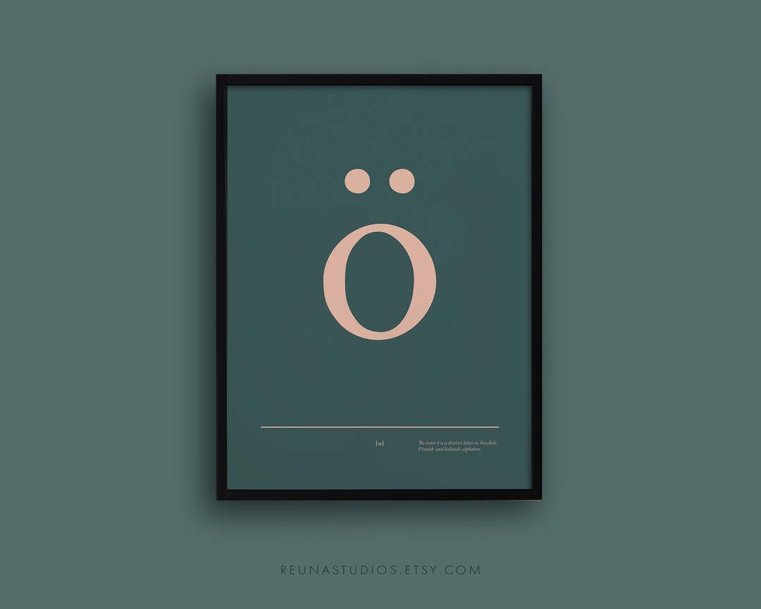 Moss Wall Art Large, Alphabet Poster, Scandinavian Design Style, Nordic ...