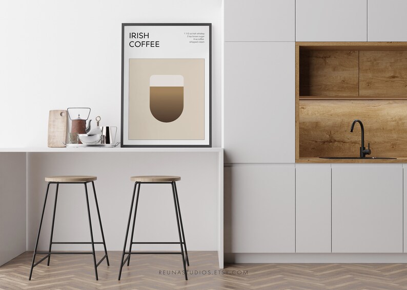 Irish Coffee Print With Recipe Classic Cocktails - Etsy
