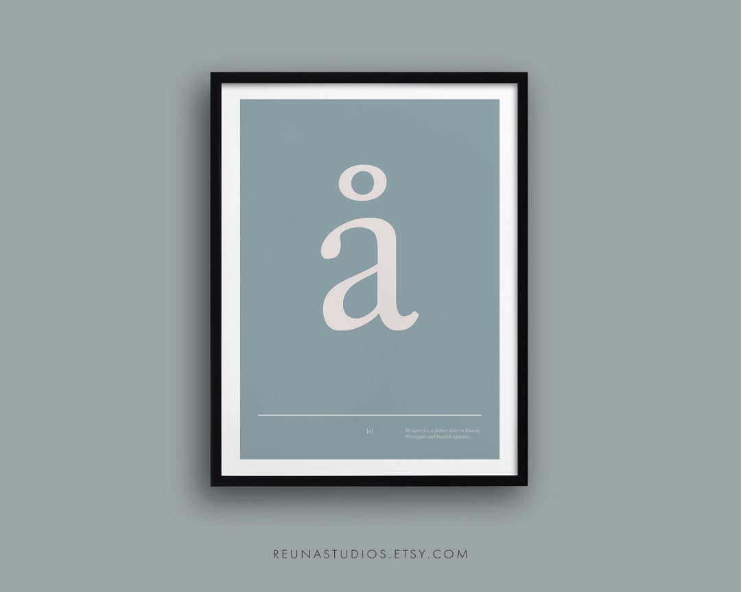 Swedish Letter Print Å | Danish Alphabet Poster | Minimalist ...
