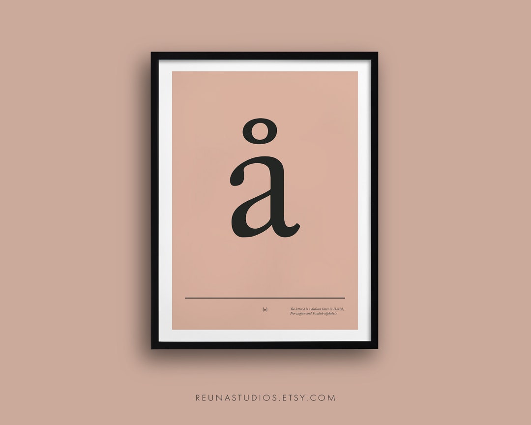 Swedish Letter Print Å | Danish Design Alphabet Poster | Minimalist ...