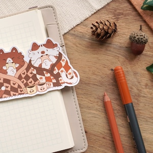 Cozy Blanket Cats Sticker - Autumnal Cottagecore Cats Sticker - Cozy ...