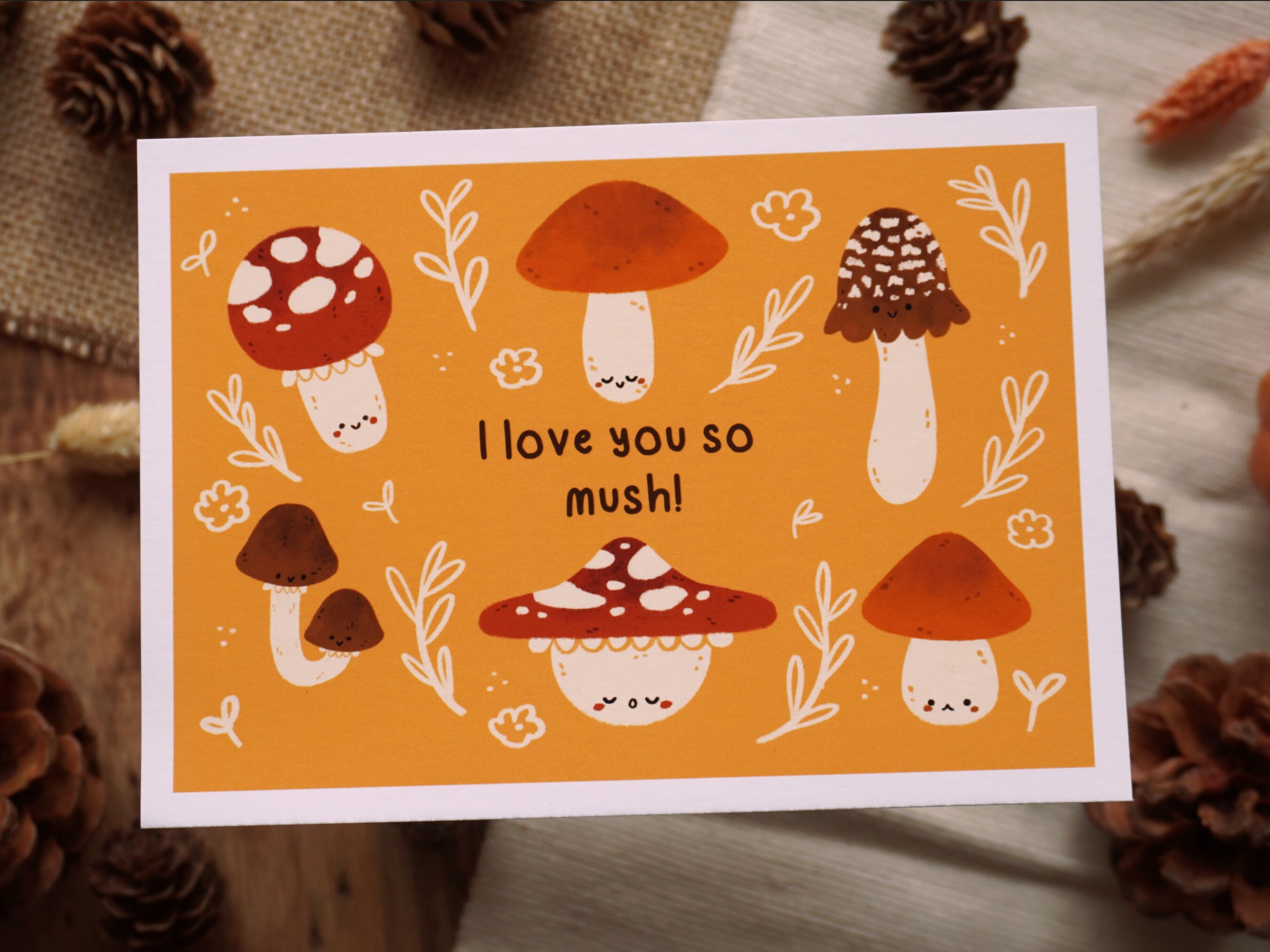 Mushroom Love You so Mush Art Print A5/A6 Print Mushroom Illustration ...