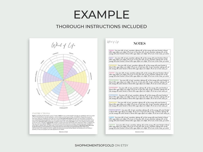 Wheel of Life Printable Template for Self-growth Mental - Etsy Australia
