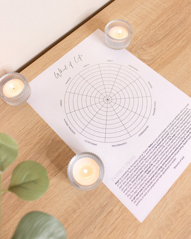 Wheel of Life Printable Template for Self-growth, Mental Health, Goal ...