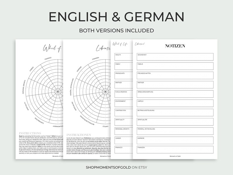 Wheel of Life Printable Template for Self-growth Mental - Etsy Australia