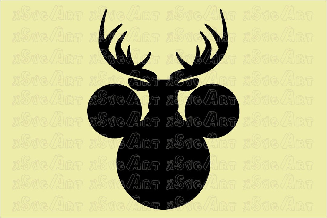 Mickey Deer Head SVG File, Deer Horned Mickey for Cricut, Mickey Head ...