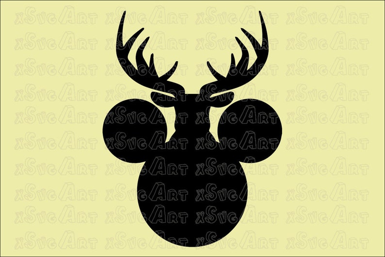Mickey Deer Head SVG File, Deer Horned Mickey for Cricut, Mickey Head ...