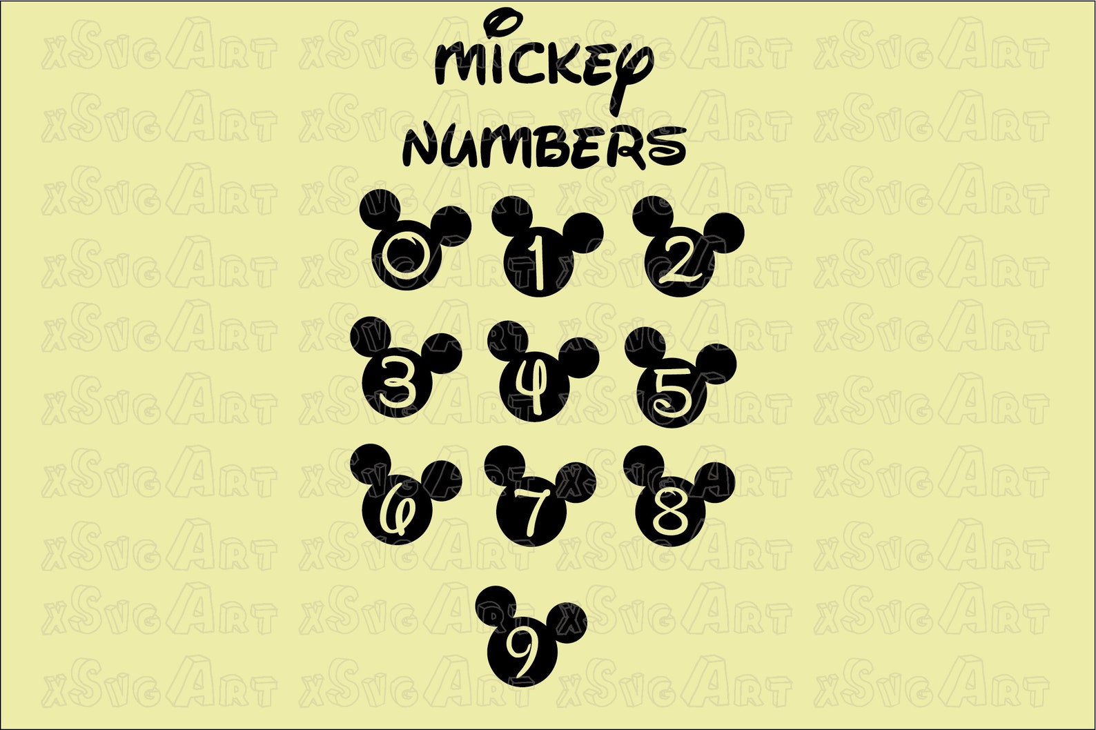 Mickey Head Numbers SVG Instant Digital Download, Mickey Ears Number ...