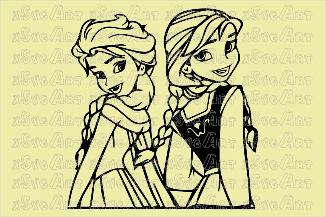 Elsa and Anna Svg, Frozen Sisters Svg, Elsa & Anna Cut Files, Olaf Svg ...