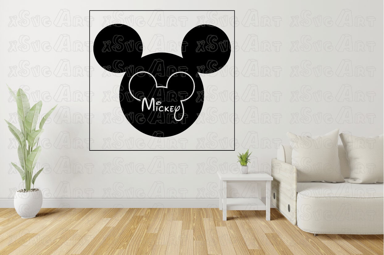 Mickey Writing Inside Mickey's Head Svg File, Mickey Mouse Head Svg ...