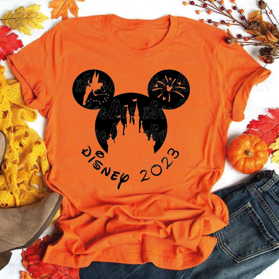 Mickey Ears Castle Fireworks 2023 Svg, 2023 - Mickey Silhouettes ...