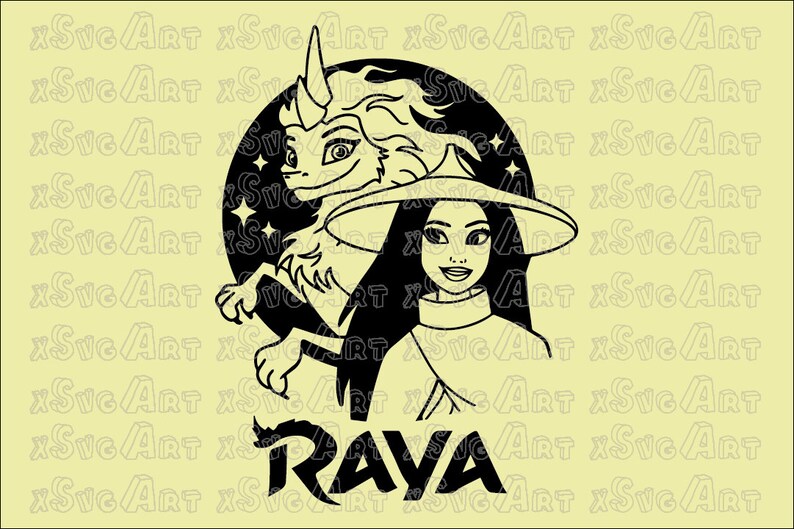 Raya Svg, Raya the Last Dragon Svg, Dragon Svg, Silhouette Svg, Lined ...