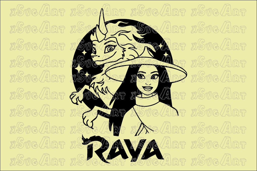 Raya Svg, Raya the Last Dragon Svg, Dragon Svg, Silhouette Svg, Lined ...