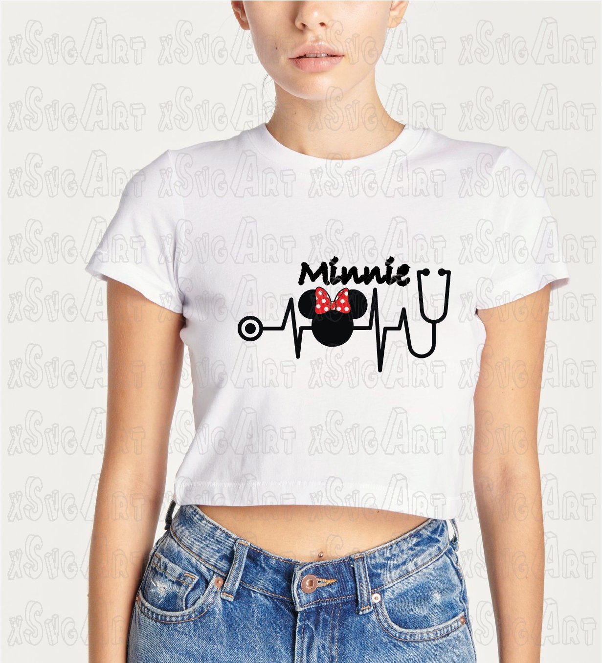 Minnie Mouse Stethoscope Silhouette SVG File, Stethoscope Svg Files for ...