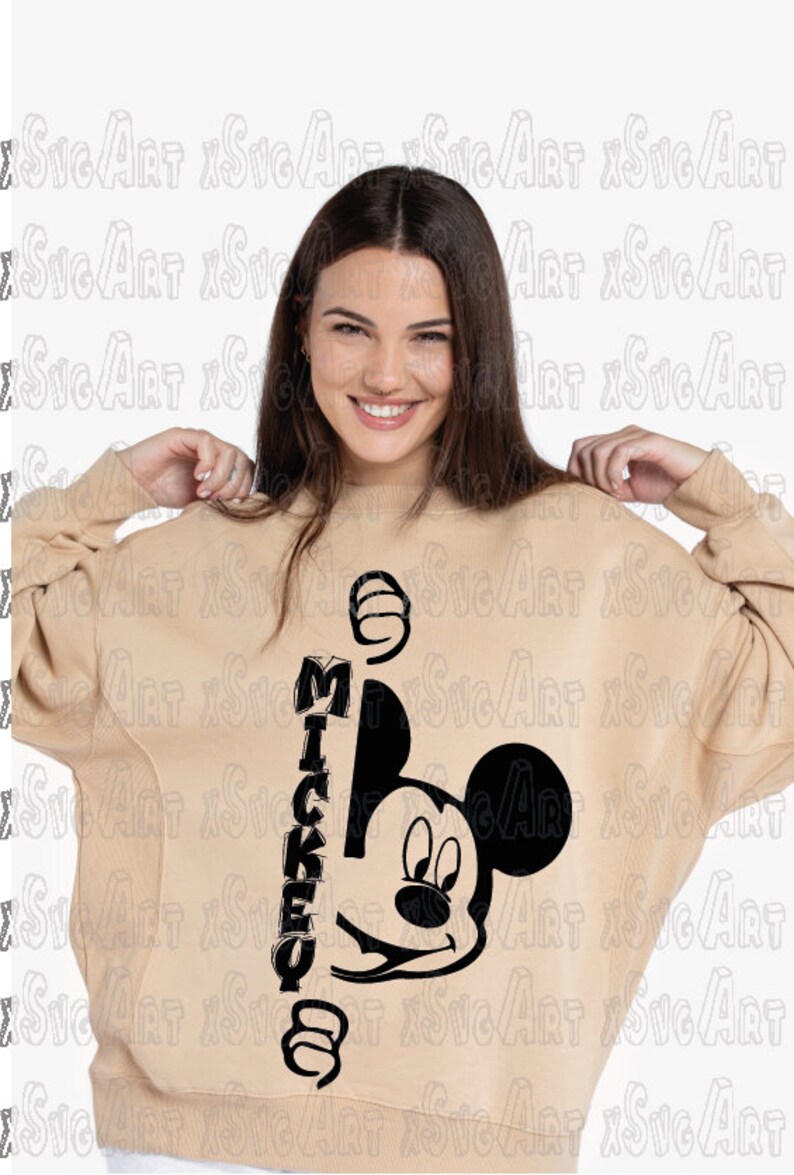 Sideways Mickey Svg File, Mickey Mouse Digital File, Mickey Svg Instant ...